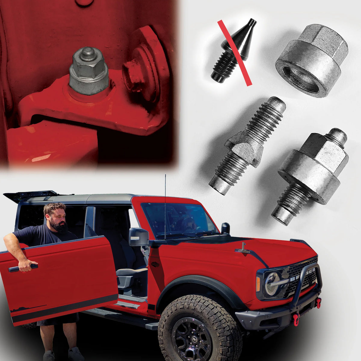 Bronco Door Hinge Alignment Pin Guide Kit – Door Removal Pins – Radiant ...